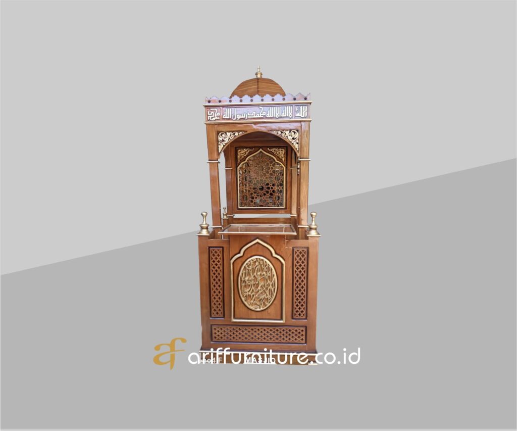 Jual Mimbar Masjid Minimalis Modern Mewah Terbaru Kayu Jati